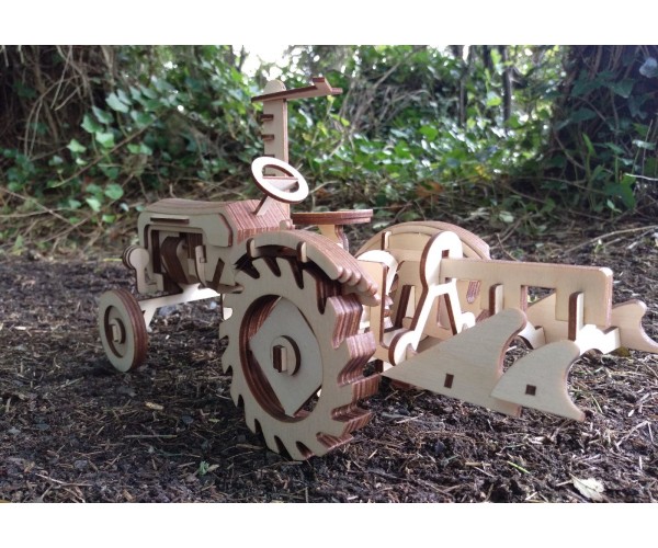 Plywood Laser cut vintage tractor