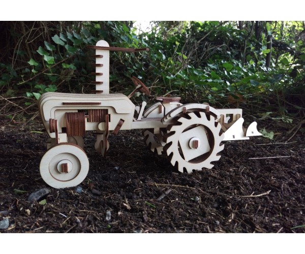 Plywood Laser cut vintage tractor